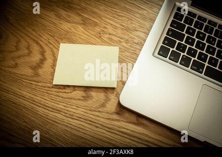 blank note in home office with man hand, pencil and computer Stock ...