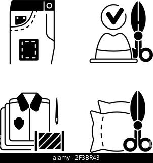 Clothing alteration black linear icons set Stock Vector Image & Art - Alamy