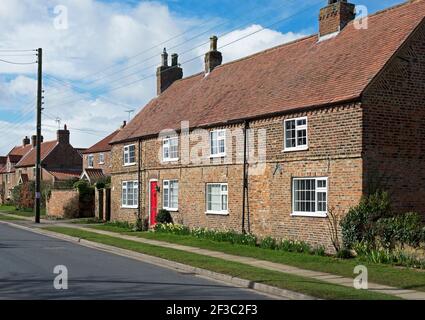 Cottages in the village of Wheldrake, North Yorkshire, England UK Stock ...
