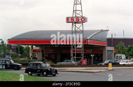 THE ESSO PETROL STATION ON THE CORNER LEAMOUTH ROAD AND ASPEN WAY Stock ...