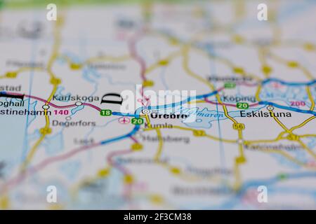 Orebro Shown on a geography map or road map Stock Photo - Alamy