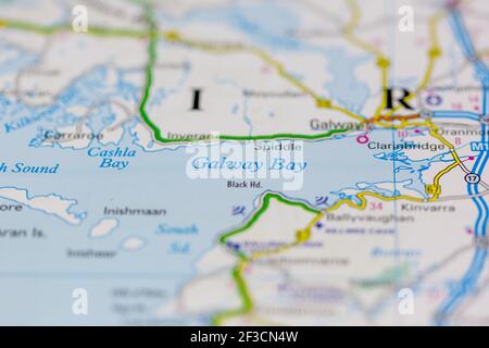 Galway Shown on a road map or Geography map and atlas Stock Photo - Alamy