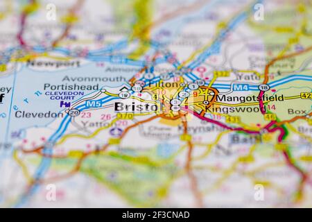 Bristol Shown on a Geography map or road map Stock Photo - Alamy