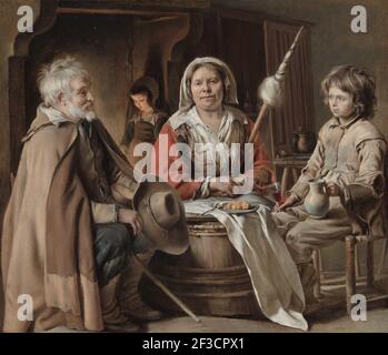 Louis Le Nain, Peasant Family in An Interior, painting in oil on canvas ...
