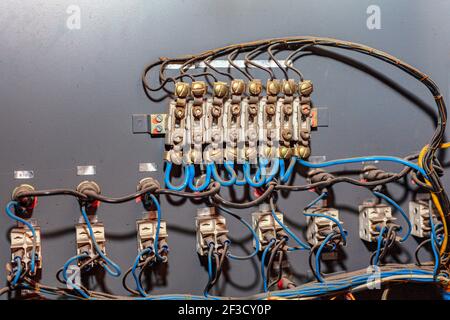 Wiring terminals in electrical control cabinets Stock Photo - Alamy
