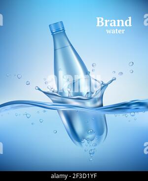 Realistic clear water poster with transparent soap or water bubbles and ...