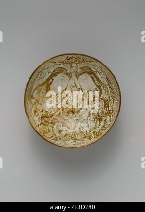 Iranian fritware (stone-paste) bowl with an elephant and three ...