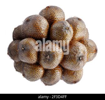 Salak snake fruit isolated on white background with full depth of field ...