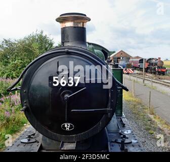 GWR tank engine on the East Lancashire railway. Brooksbottom viaduct ...