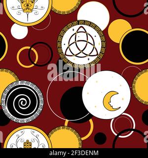 Geometrical boho evil eye background. Black outline poster. Minimalist ...