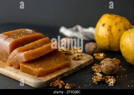 Homemade quince candy sliced, traditional dish in Spain Stock Photo - Alamy