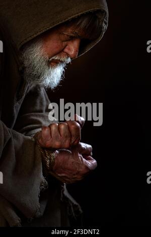 old medieval prisoner man with bondage Stock Photo - Alamy