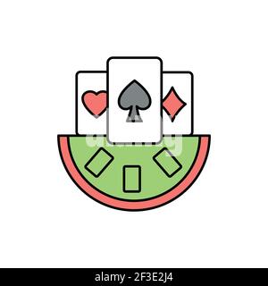 Poker olor line icon. Pictogram for web page, mobile app, promo. UI UX ...