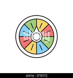 Fortune wheel olor line icon. Pictogram for web page, mobile app, promo ...