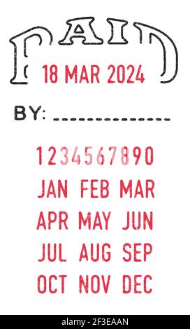 Vector illustration of editable dates stamps in French language (days ...