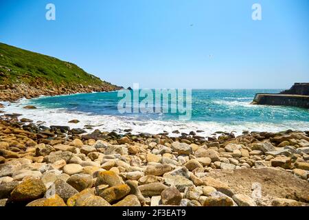 General view of Lamorna Cove in Cornwall Stock Photo - Alamy