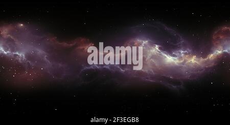 360 degree space nebula panorama, equirectangular projection ...