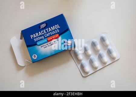 Paracetamol 500 mg tablets medication packet with patient instructions ...