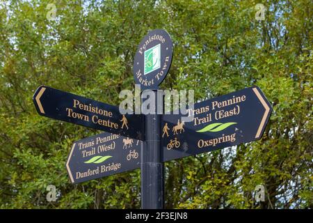 Trans Pennine Trail signpost, Penistone, South Yorkshire, England, UK ...