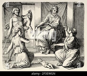 The Judgement of Solomon, from The Book of Kings, Old Testament Stock ...
