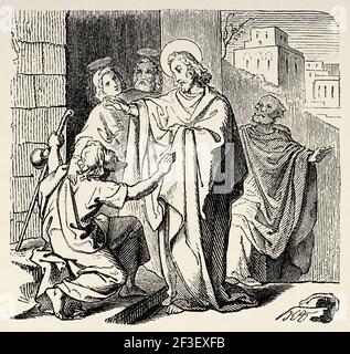 Jesus heals a blind man Stock Photo - Alamy