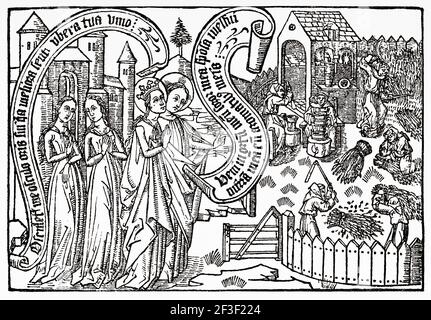 The Song of Songs. The Bridegroom showing the bride his land, from a ...