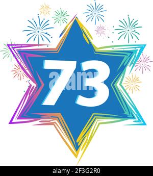 73rd Years Anniversary Logo Gold and red Color isolated on elegant ...