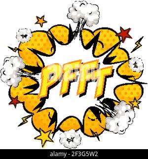 PFFT text on comic cloud explosion isolated on white background ...