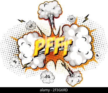 PFFT text on comic cloud explosion isolated on white background ...