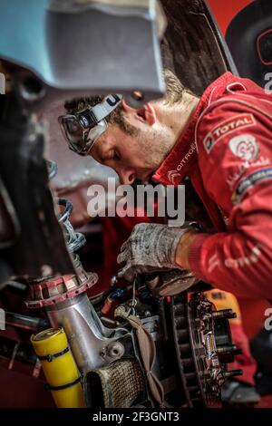 mecaniciens, mechanics during the 2018 WRC World Rally Car Championship ...