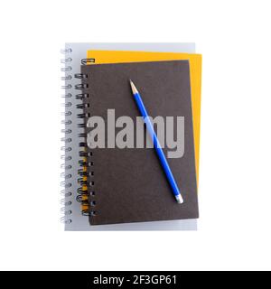 Stack of notebooks (or copybooks) isolated on white background Stock ...
