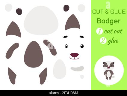 Cut and glue paper little badger. Kids crafts activity page ...