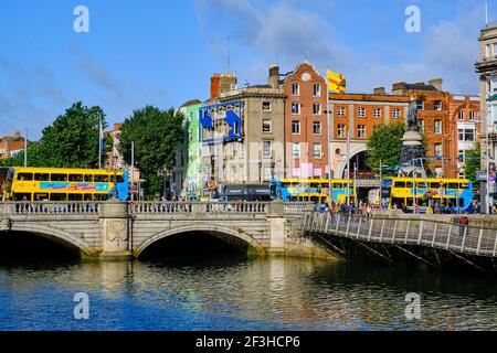 Republic of Ireland; Dublin, Houses on the Liffey river Stock Photo - Alamy