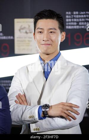 Chinese-Canadian actor Shawn Dou poses during a press conference for ...