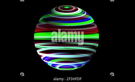 3D illustration of Colorful sphere black Stock Photo - Alamy