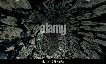 Falling Into A Deep Hole with cracks 3d illustration Stock Photo - Alamy
