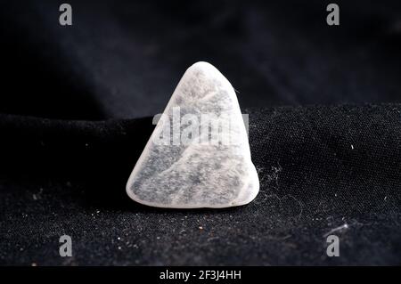 ulextite or tv rock mineral sample, white translucent stone Stock Photo ...