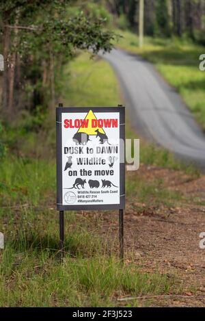 "Slow down for wildlife", warning sign wildlife crossing, Sequoia ...