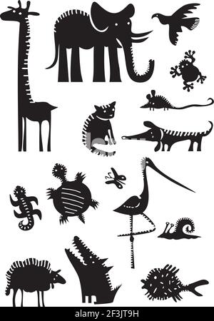 Snail, elephant, frog, dog - set animals Stock Vector Image & Art - Alamy