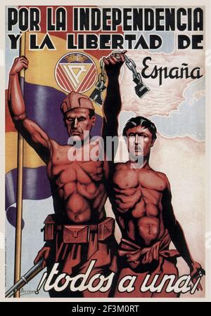 Popular Front Republican propaganda poster: Spanish Civil War 1937 ...