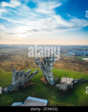 Aerial view of ninth fort monument in Kaunas, Lithuania Stock Photo - Alamy