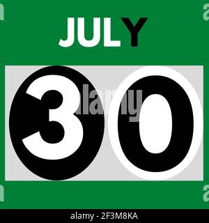 July 30 . flat modern daily calendar icon .date ,day, month .calendar ...