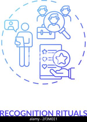 Employee recognition blue gradient concept icons Stock Vector Image ...