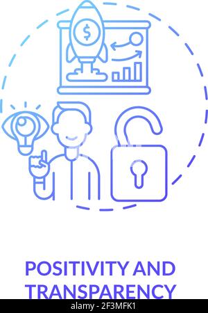 Transparency with employee blue gradient concept icon Stock Vector ...