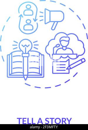 Tell story blue concept icon Stock Vector Image & Art - Alamy