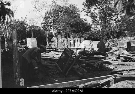 Hurricane Flora damage in central Cuba, Cuba, 1963. From the Deena ...
