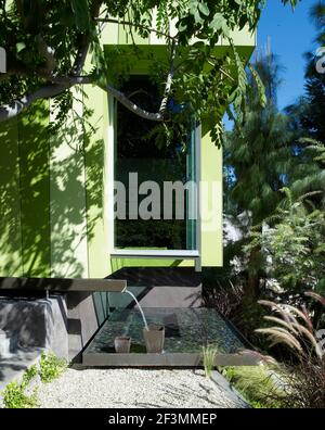 Modern contemporary Garden with garden rill water feature made from ...