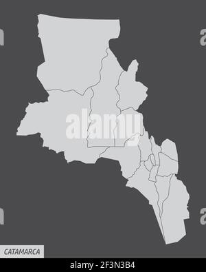 Catamarca province administrative map isolated on white background ...