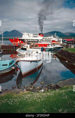 Isle of Islay, Scotland. The CalMac ferry MV Finlaggan transiting the ...