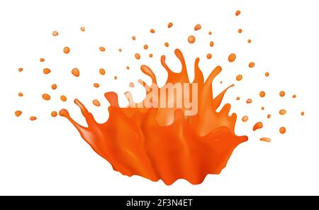 Realistic tomato juice drop splash composition isolated on blank ...